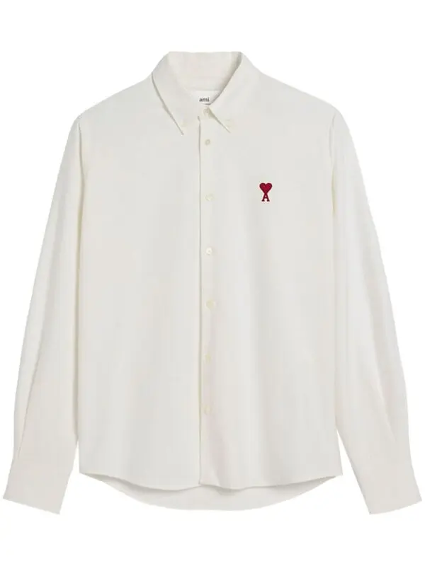 AMI Paris De Coeur Cotton Shirt - White