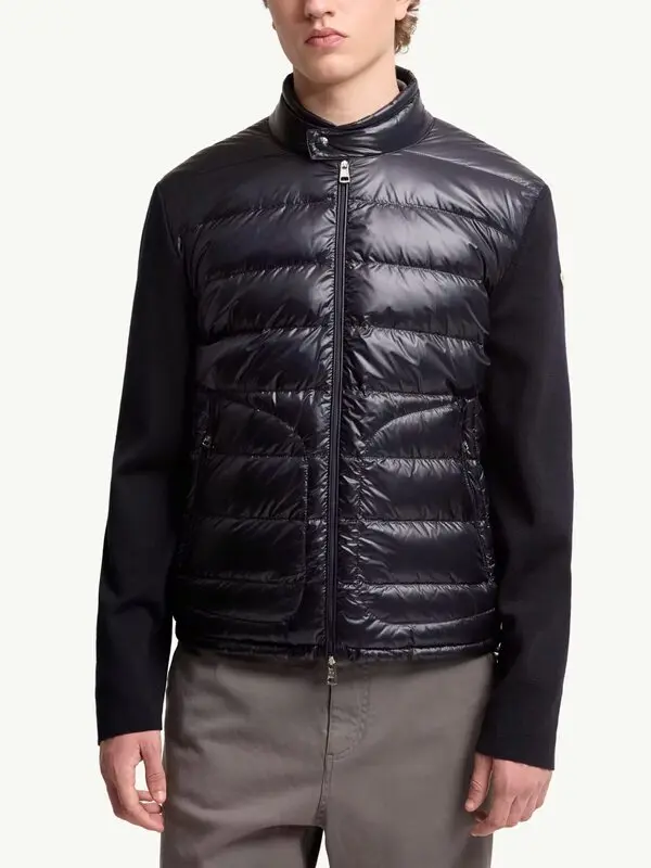 Moncler Padded Wool Cardigan With Zip