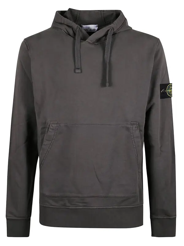 Stone Island Logo Hoodie - Black