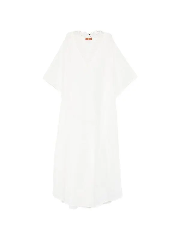Ermanno Scervino Long Kaftan Dress With Lace Trim