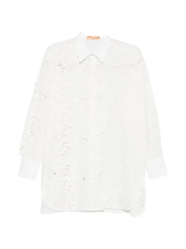 Ermanno Scervino Embroidered Cotton Shirt - White