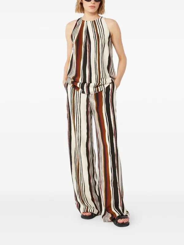 Max Mara Striped Silk Sleeveless Top