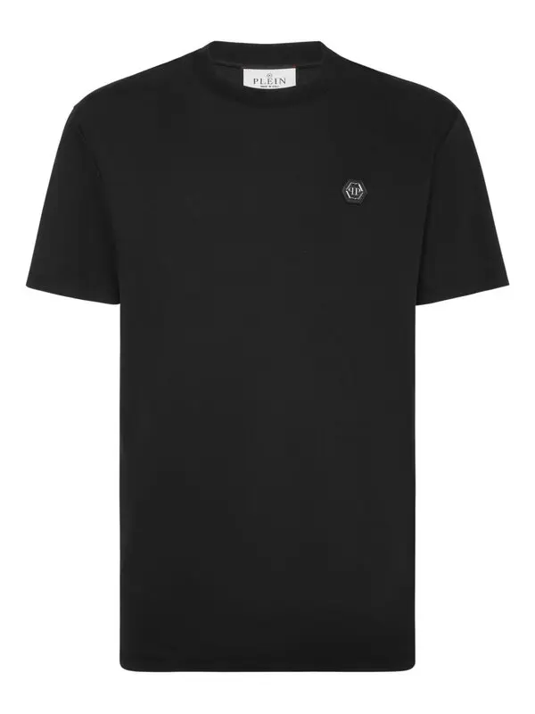Philipp Plein Short Sleeves T-shirt With Logo - Black