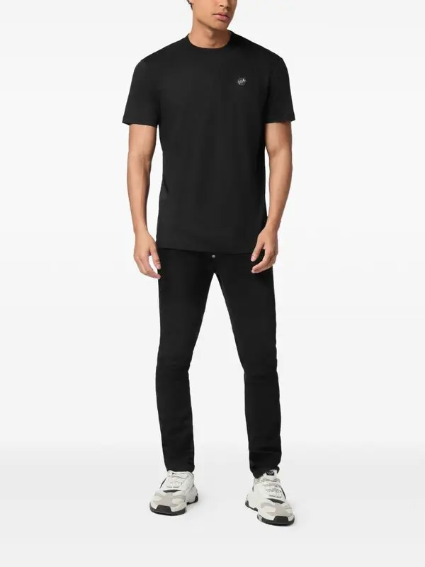Philipp Plein Short Sleeves T-shirt With Logo - Black