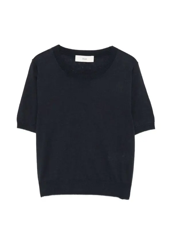 DUNST Cotton And Linen T-shirt - Blue