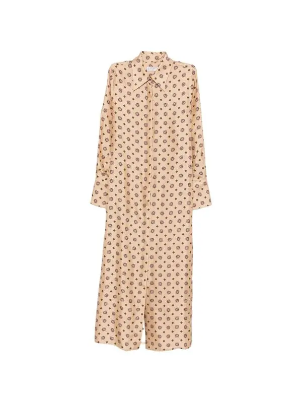 Alberto Biani Printed Silk Maxi Dress