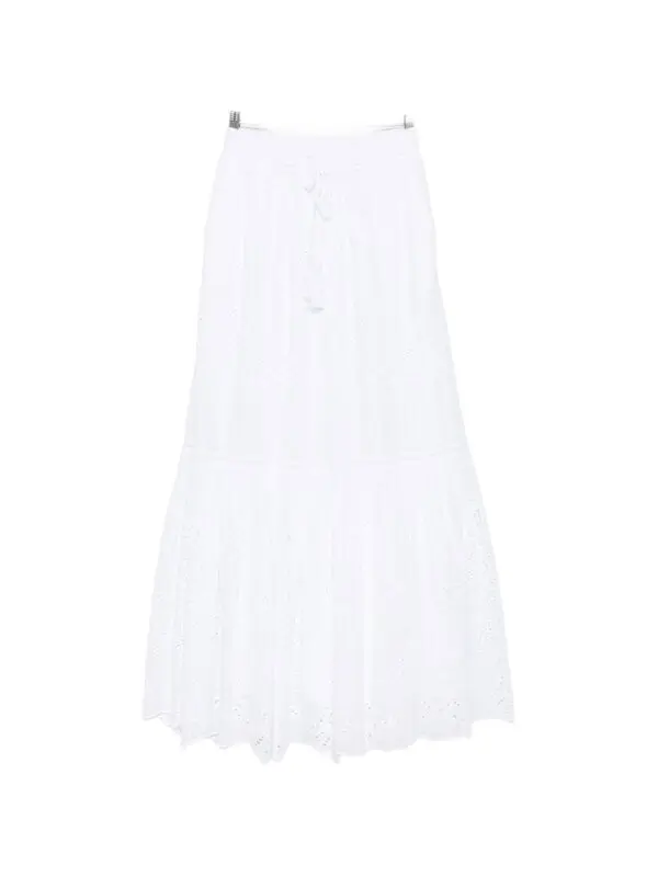 Ermanno Scervino Cotton Maxi Skirt With Eyelet Detailing