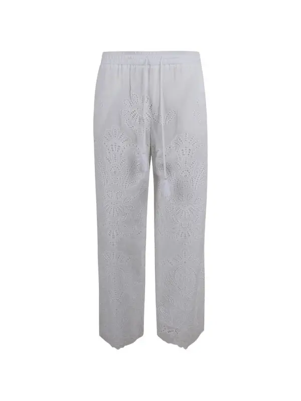 Ermanno Scervino Embroidered Cotton Trousers