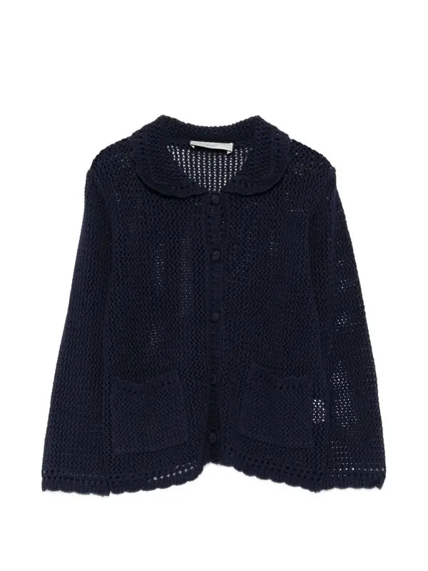 DUNST Linen And Cotton Blend Cardigan - Blue