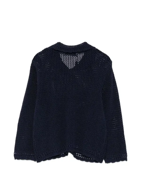 DUNST Linen And Cotton Blend Cardigan - Blue