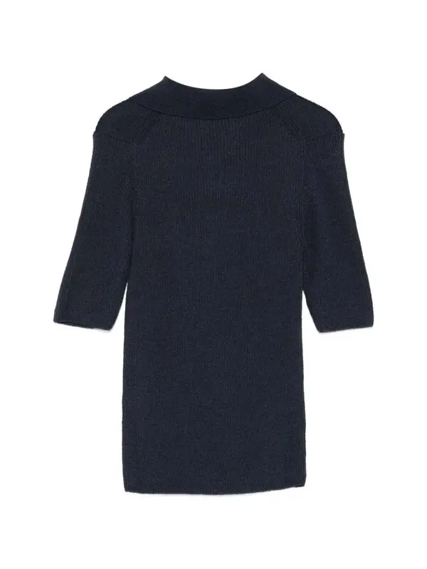 DUNST Ribbed Knit Polo Shirt