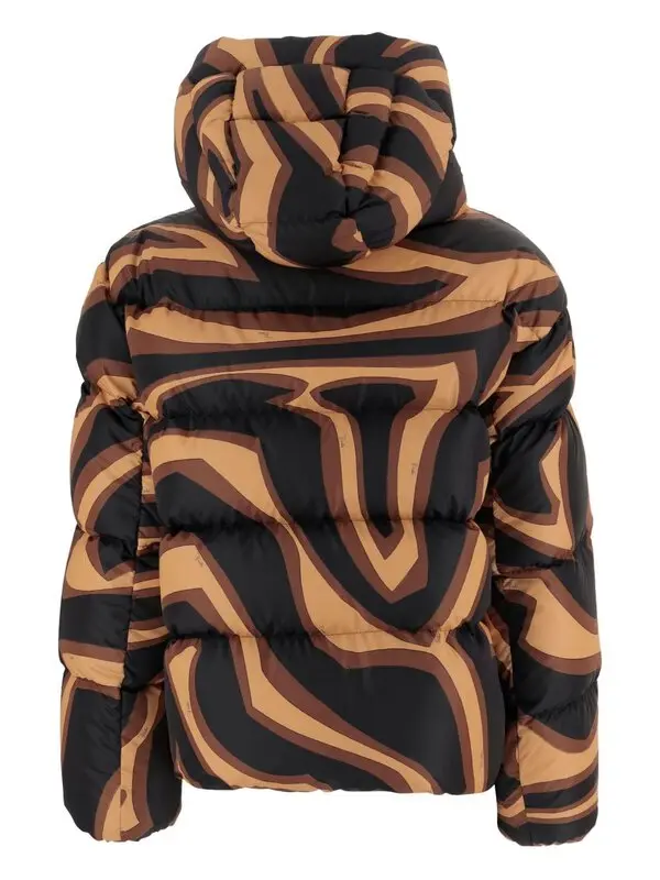 Emilio Pucci Printed Nylon Down Jacket - Brown
