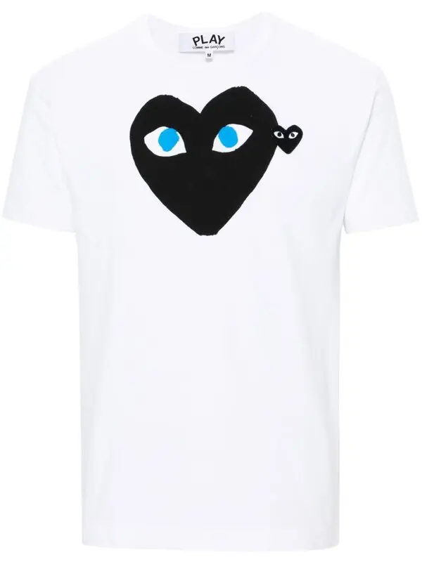 Play Comme Des Garcon Logo Cotton T-shirt - White