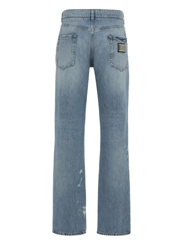 Dolce & Gabbana Straight Fit Jeans With Distressed Effect