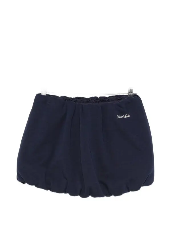 DUNST Gathered Cotton Mini Skirt - Blue