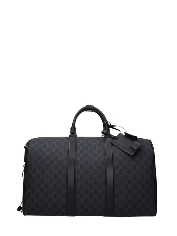 Gucci Medium Gg Patterned Duffel Bag - Black