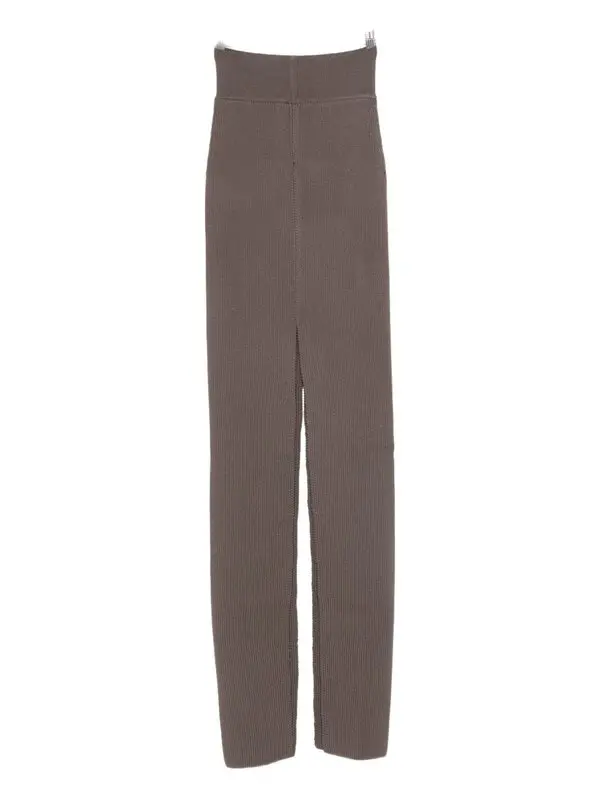 Rick Owens Ribbed Knit Maxi Skirt With Slit