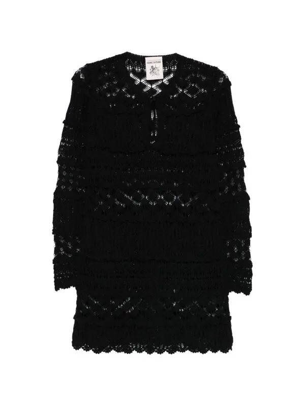 SEMICOUTURE Alvina Cotton Mini Dress - Black
