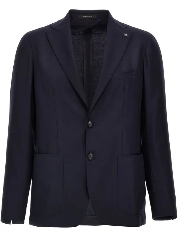 Tagliatore Single-breasted Wool Blazer - Blue