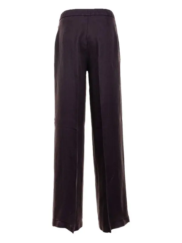VIA MASINI 80 Linen Wide-leg Trousers