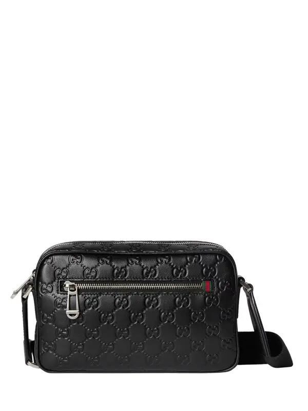 Gucci Small Gg Emblem Shoulder Bag - Black