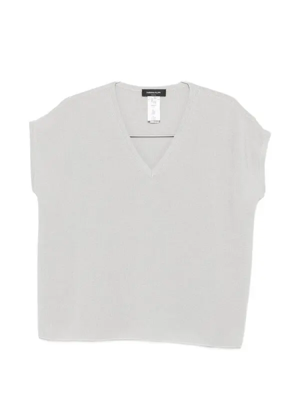Fabiana Filippi V-neck Knitted Top - Grey