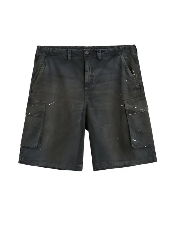 Our Legacy Cargo Shorts With Paint Splatter Detail