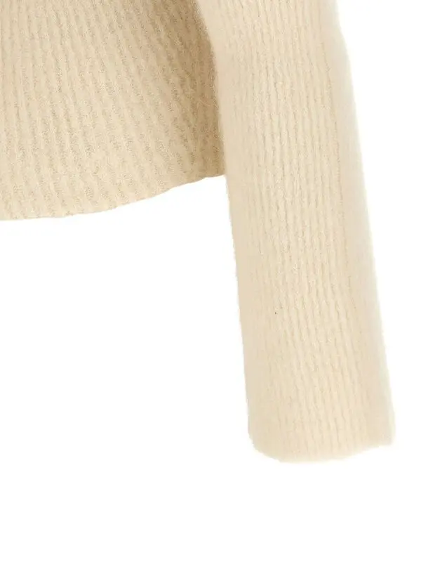 Rick Owens Off-shoulder Ribbed Wool Sweater - White