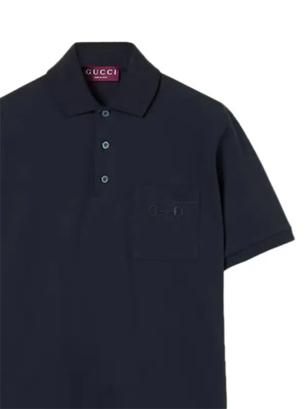 Gucci Embroidered Pique Polo Shirt