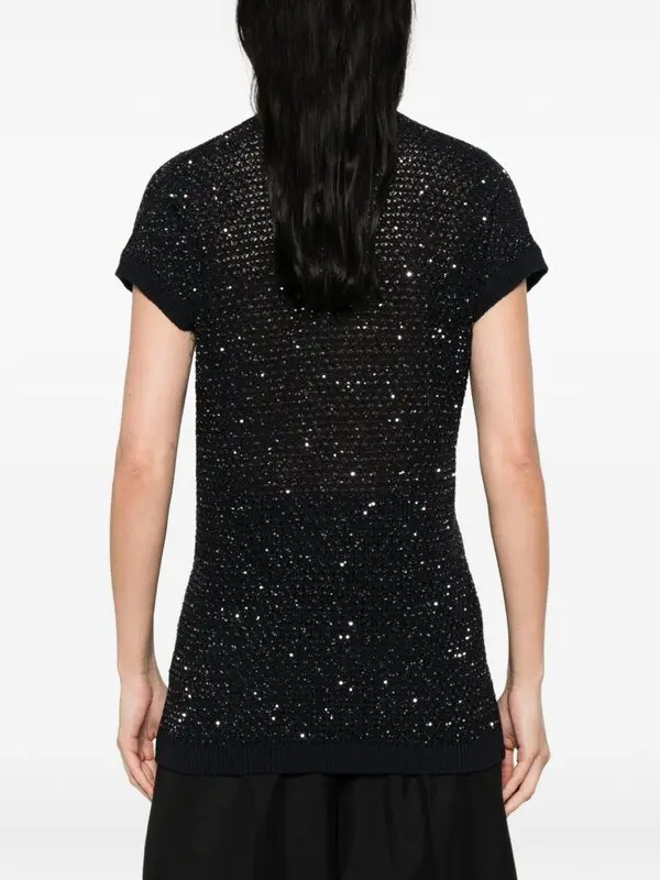 Fabiana Filippi Embellished V-neck Top
