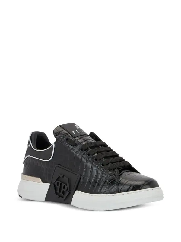 Philipp Plein Low-top Sneaker With Croc Effect Detailing