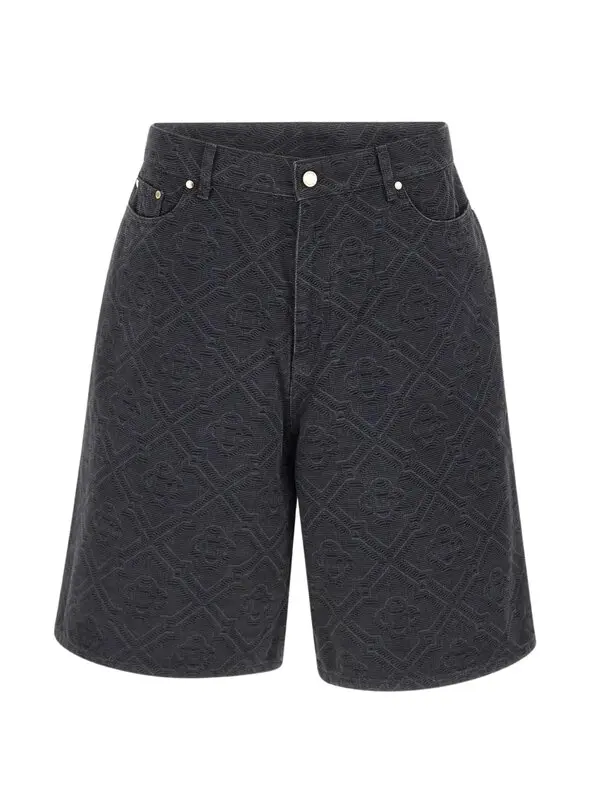 Casablanca Embossed Floral Pattern Relaxed Fit Shorts