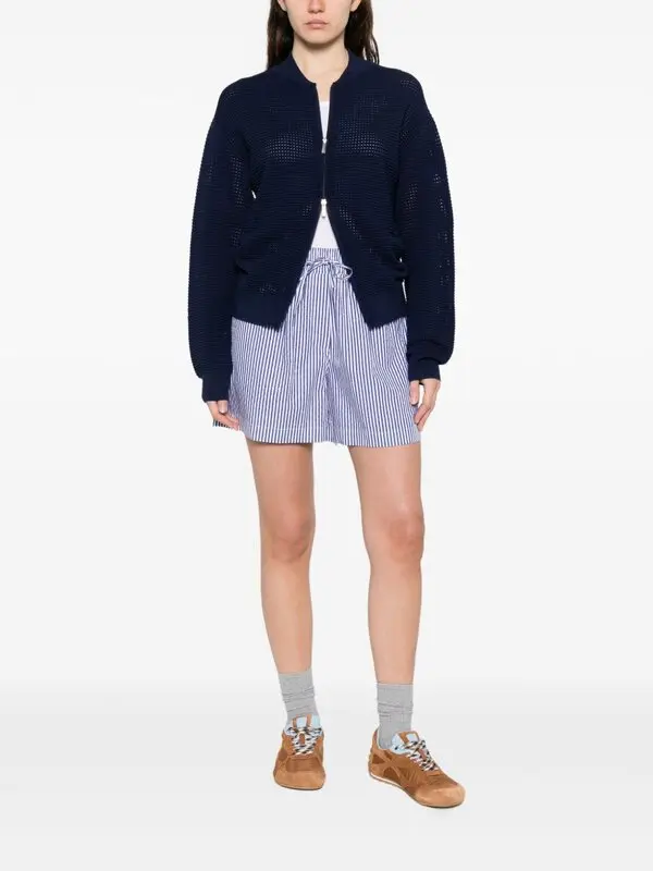 PAROSH Striped Cotton Shorts