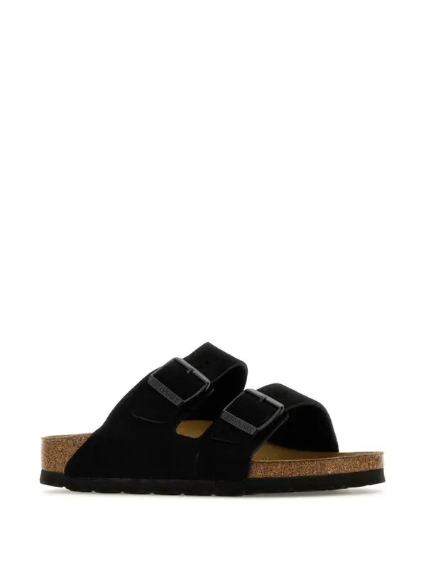 BIRKENSTOCK Arizona Suede Leather Sandals - Black
