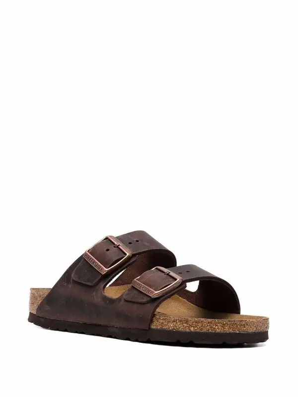 BIRKENSTOCK Arizona Double Buckle Flat Sandals - Brown