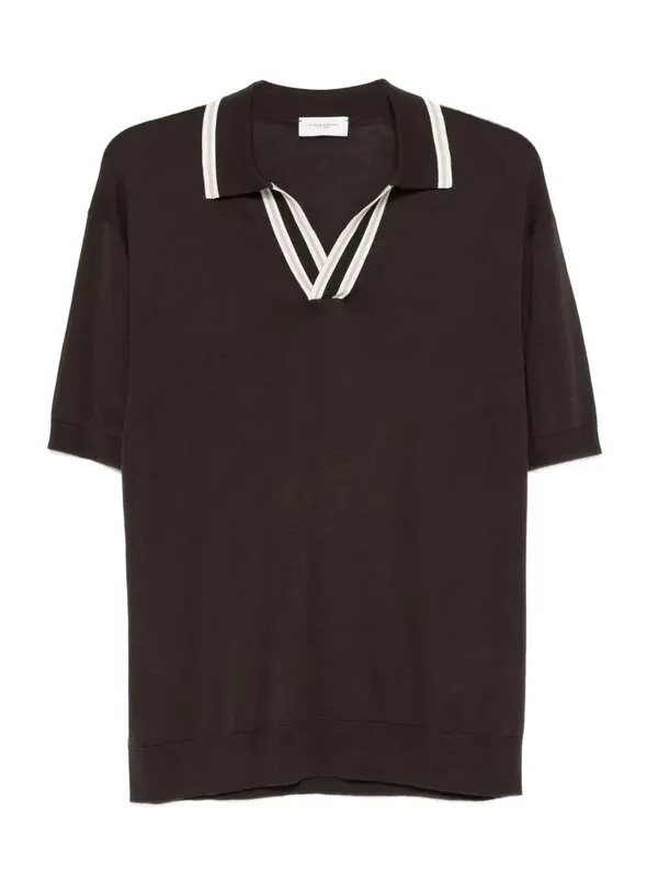 PAOLO PECORA Polo Shirt With Contrasting Collar