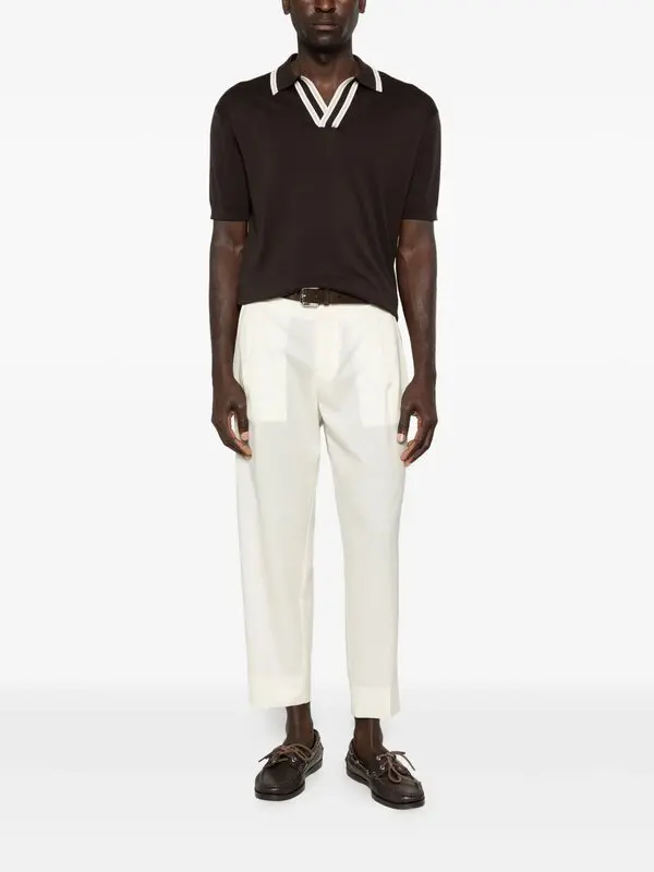 PAOLO PECORA Polo Shirt With Contrasting Collar