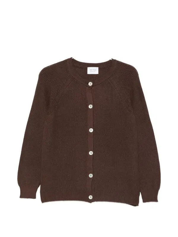 BEYOU Cotton And Cashmere Cardigan - Brown