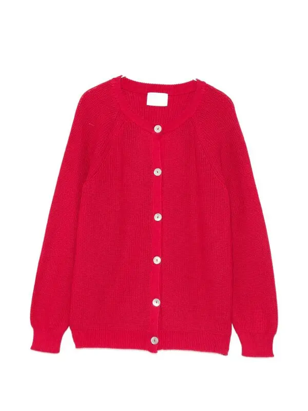 BEYOU Cotton And Cashmere Cardigan - Red