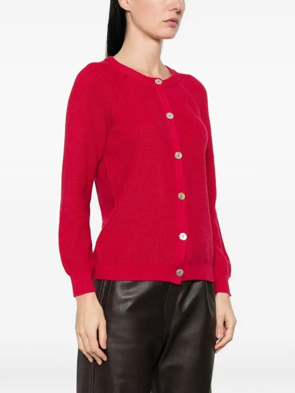 BEYOU Cotton And Cashmere Cardigan - Red