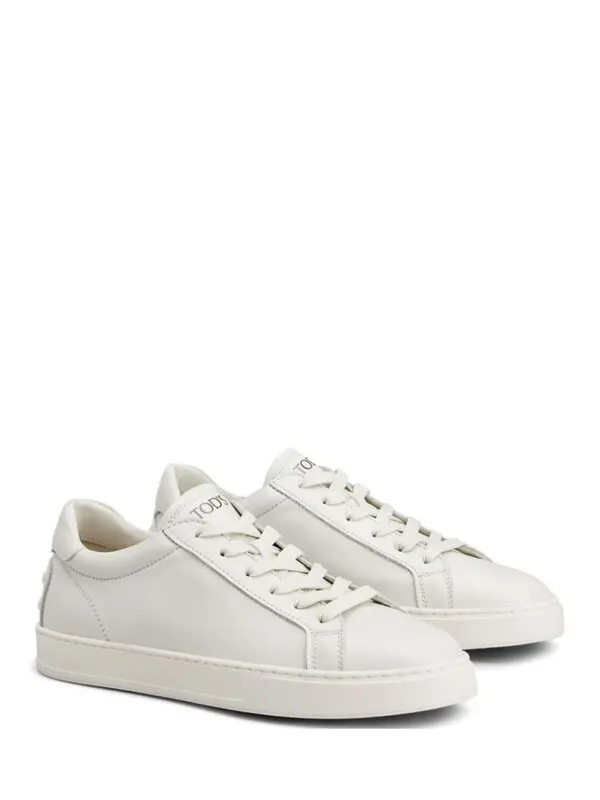 TOD'S Leather Sneakers With Logo Tongue And Stud Detail - White