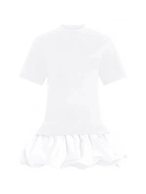 PATOU Cotton Faille Mix Dress - White