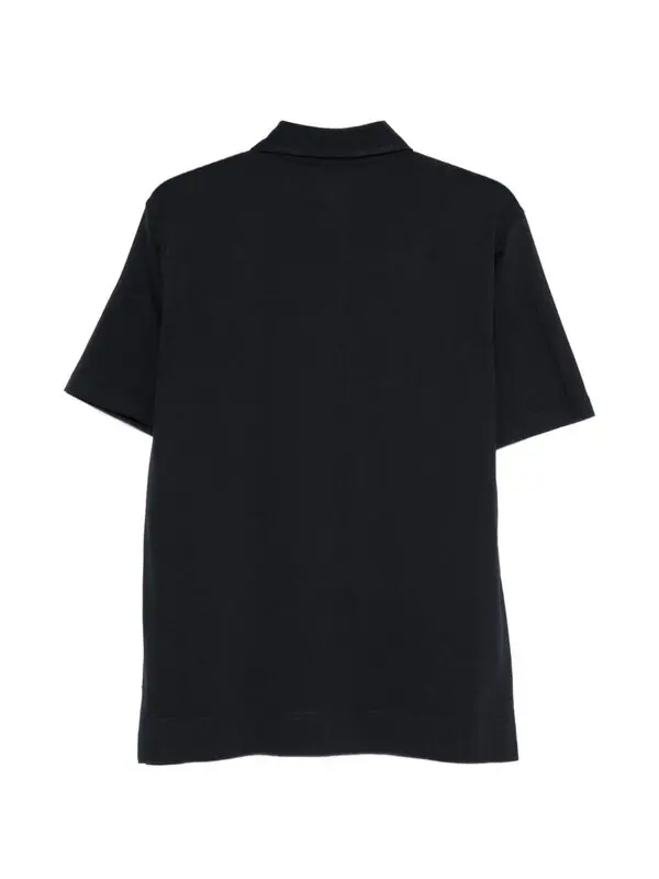 LARDINI Cotton And Silk Polo Shirt - Blue