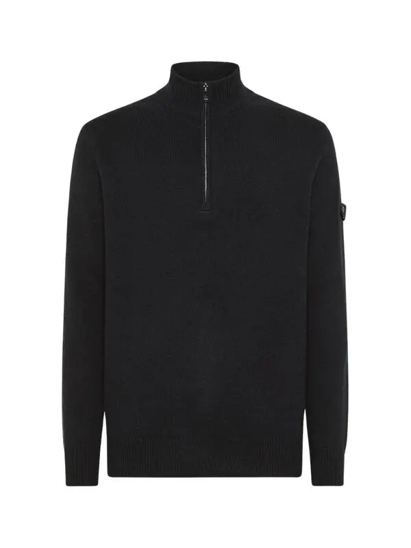 Peuterey Long-sleeve Quarter-zip Sweater With Logo Detail - Blue