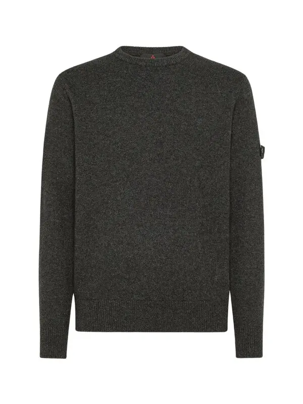 Peuterey Long-sleeved Crewneck Sweater With Logo - Grey