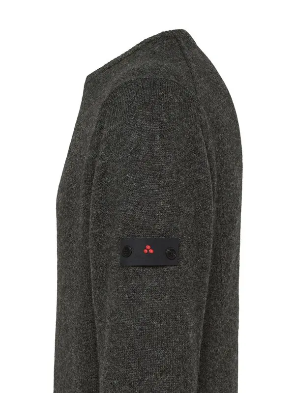 Peuterey Long-sleeved Crewneck Sweater With Logo - Grey