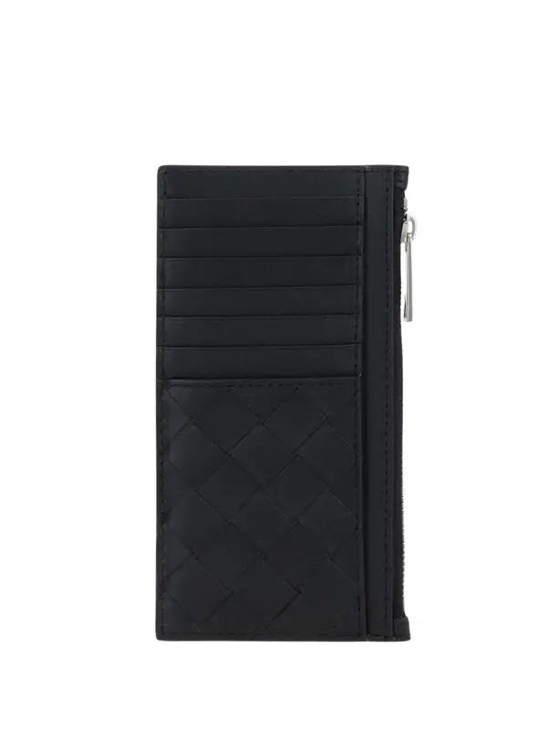 Bottega Veneta Leather Credit Card Holder Leather - Black