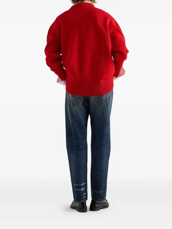 Prada Denim Cotton Jeans With Contrast Stitching