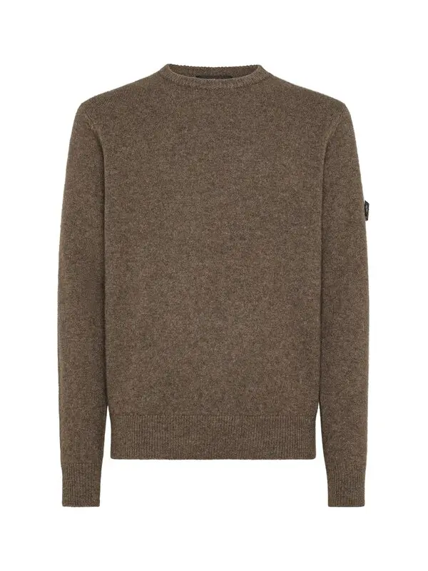 Peuterey Long-sleeved Crewneck Sweater With Logo - Grey