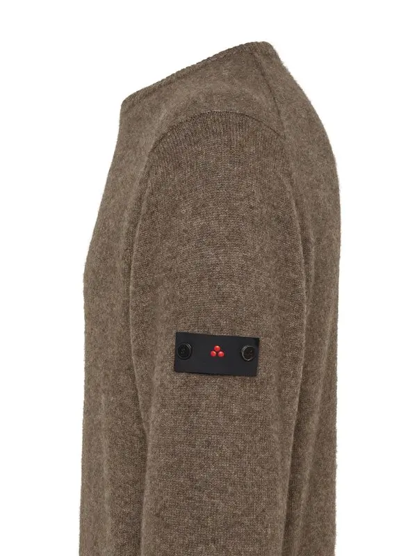 Peuterey Long-sleeved Crewneck Sweater With Logo - Grey